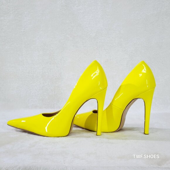 Alba/Red Cherry | Shoes | Milly 3 Bright Yellow Patent Stiletto High ...